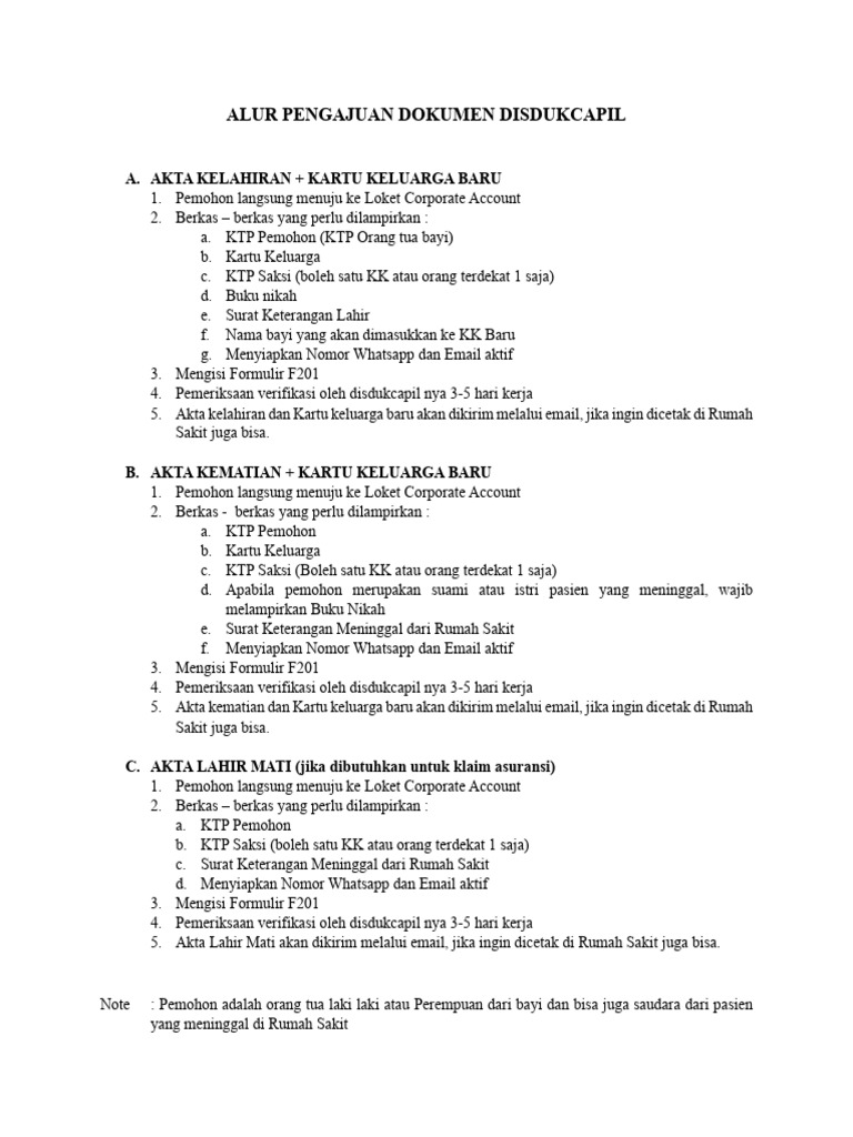 ALUR PENGAJUAN DOKUMEN DISDUKCAPIL | PDF