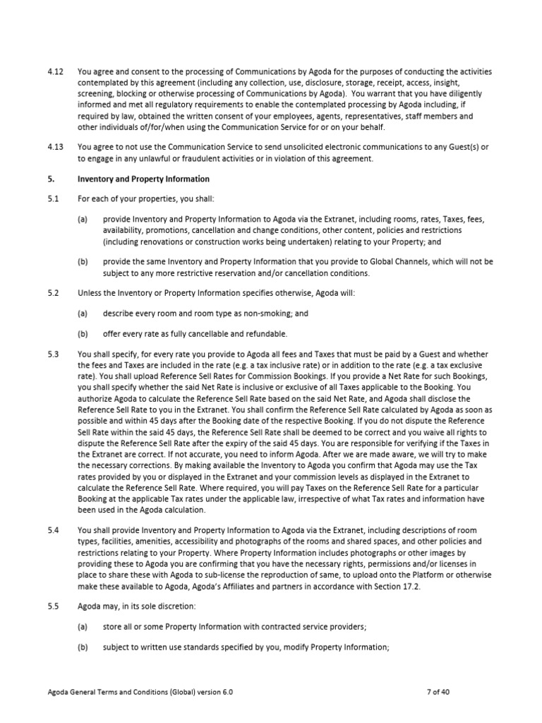 Contract - Agoda General Terms and Conditions-Trang-7 | PDF | Taxes ...
