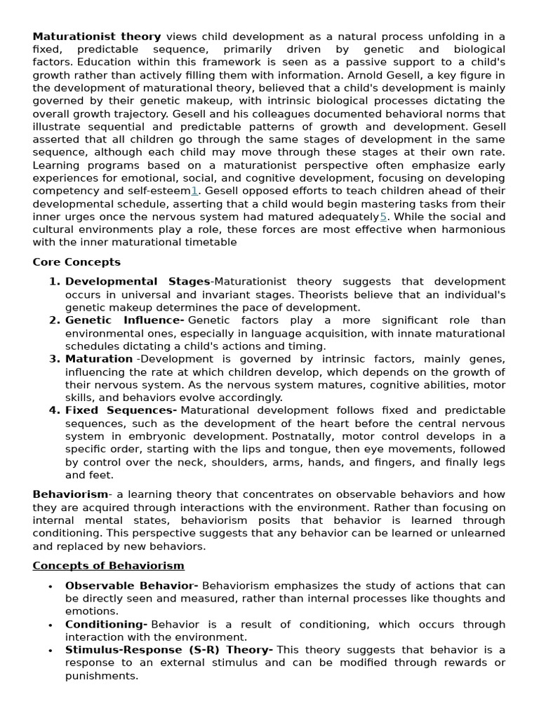 Child Development Theories Explained | PDF | Behaviorism | Behavior