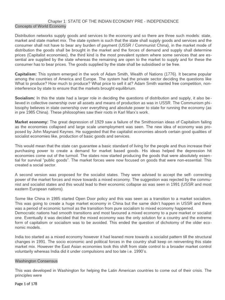 MPSC Net Notes - Economy | PDF | Human Development Index | Market ...