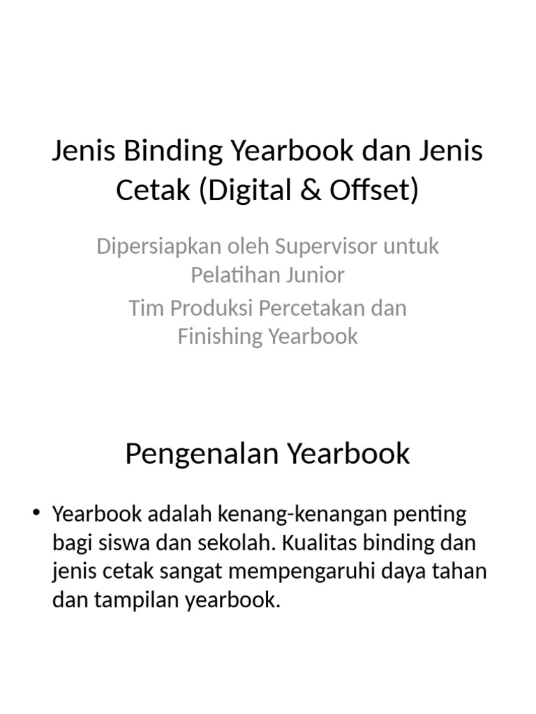 Jenis Binding Yearbook Dan Cetak | PDF
