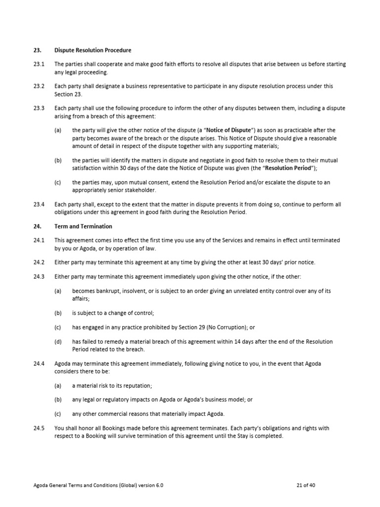 Contract - Agoda General Terms and Conditions-Trang-21 | PDF ...