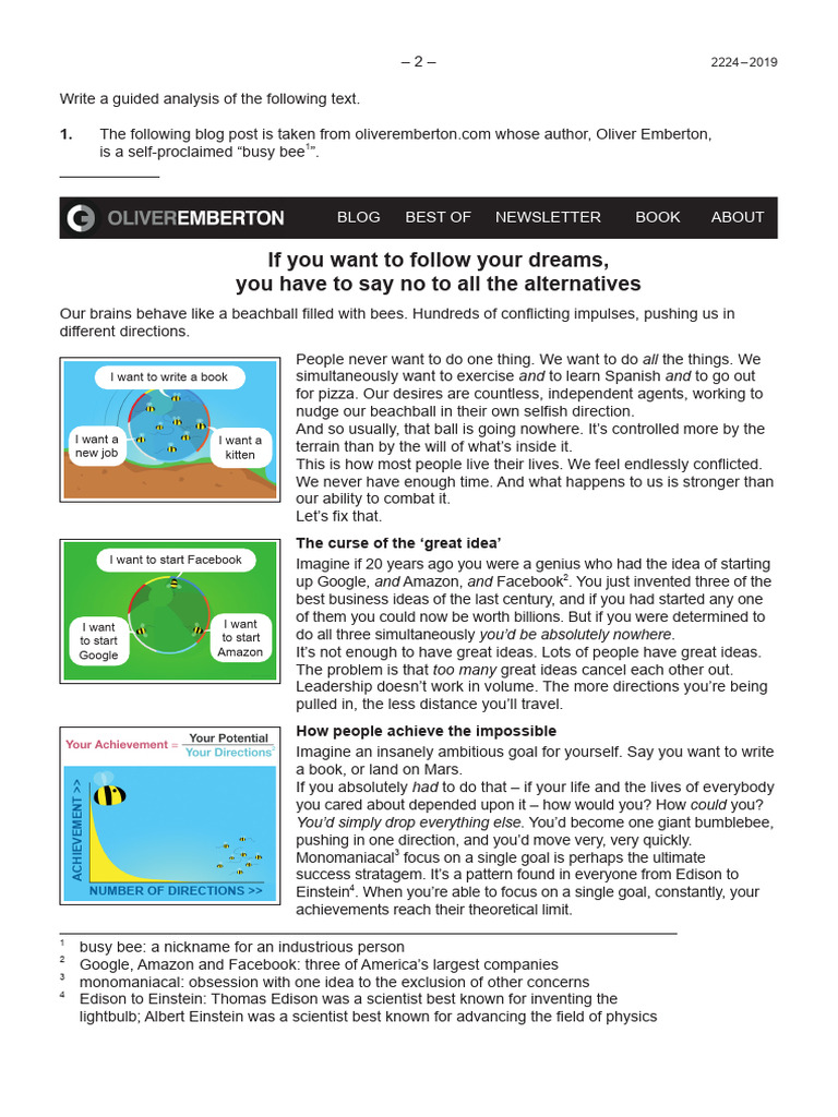 English A Language and Literature Paper 1 TZ1 HL | PDF