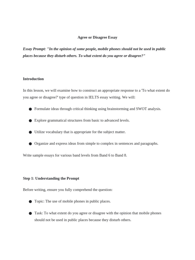 IELTS Essay: Mobile Phones in Public | PDF | Mobile Phones | Essays