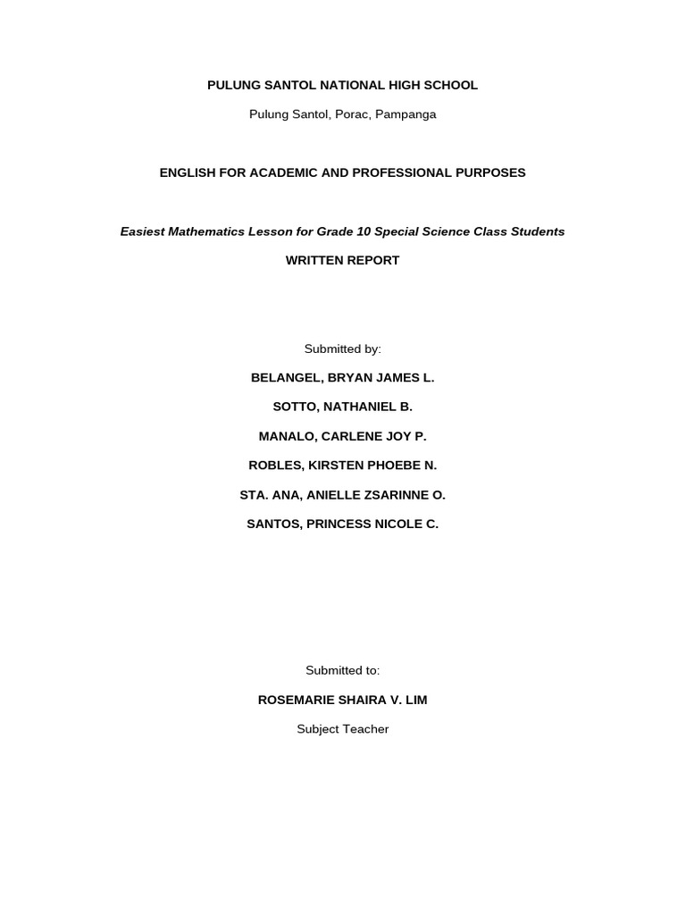 EAPP Written Report Format Q2 Final Perf Task (Edited) | PDF