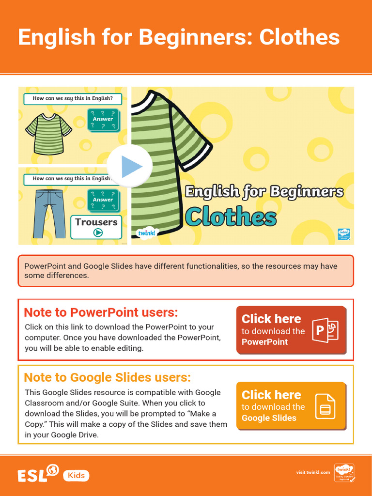 T Eal 1640348428 English For Beginners Clothes Ver 4 | PDF