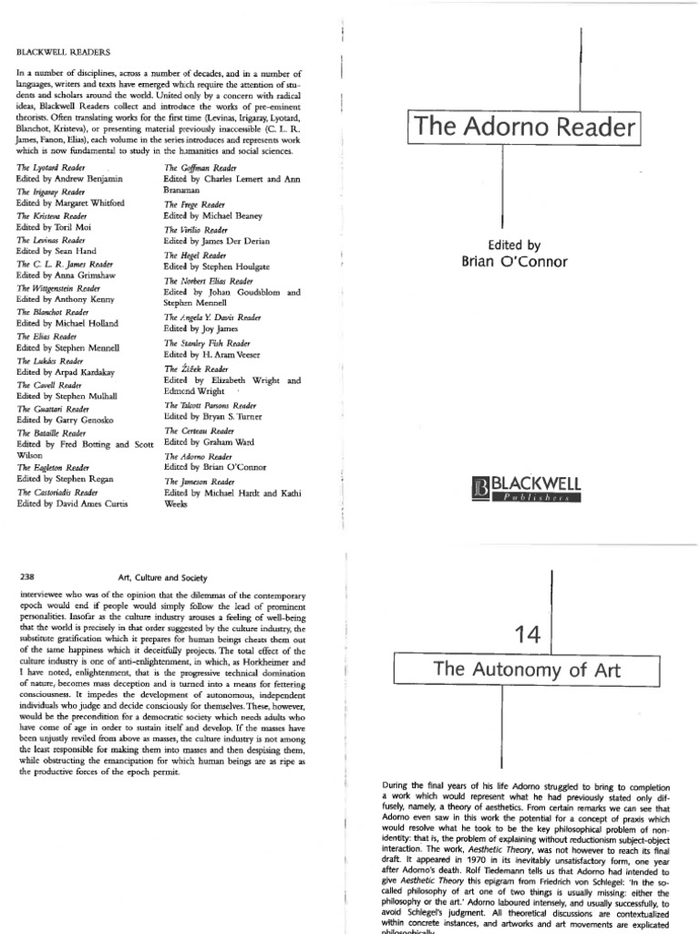 Adorno - The Autonomy of Art | PDF