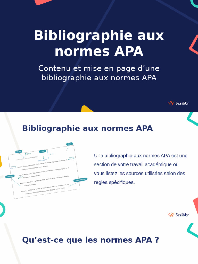 Guide de bibliographie aux normes APA | PDF | Style APA | Bibliographie