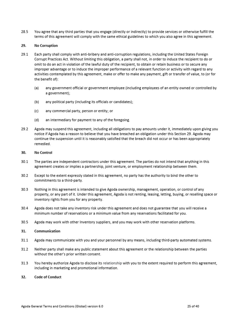 Contract - Agoda General Terms and Conditions-Trang-25 | PDF ...