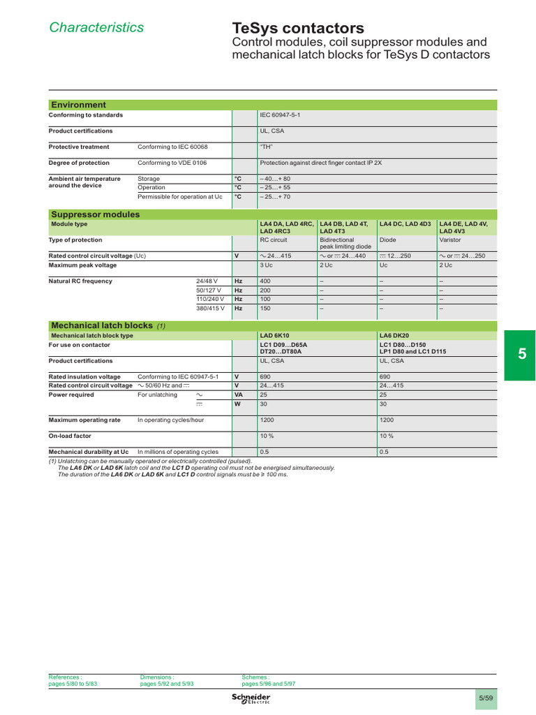 Schneider Contactor Catalogue - 60 | PDF | Electrical Engineering ...