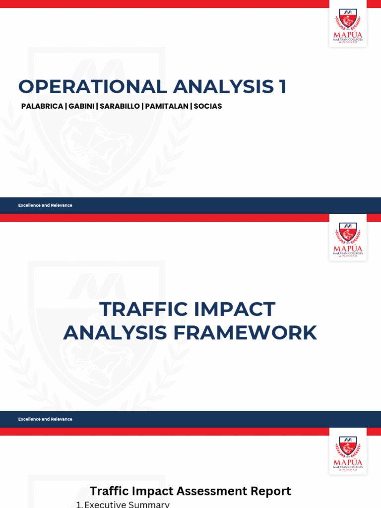 Operational Analysis 1 - Traffic Impact Assessment | PDF | Intersection ...