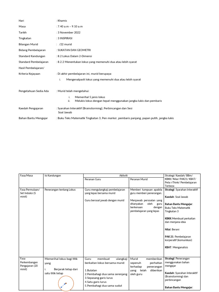 RPH Jawi F3 Lokus (Week2.17.10.22) | PDF