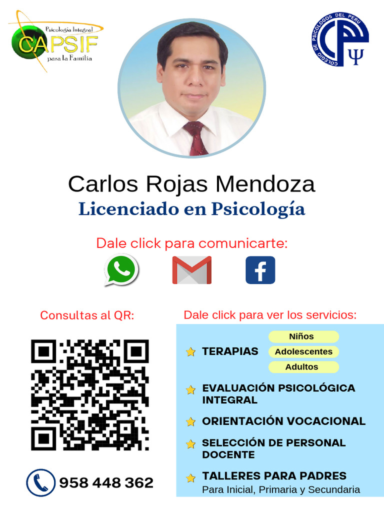 Psicólogo Carlos Rojas 2025 | PDF