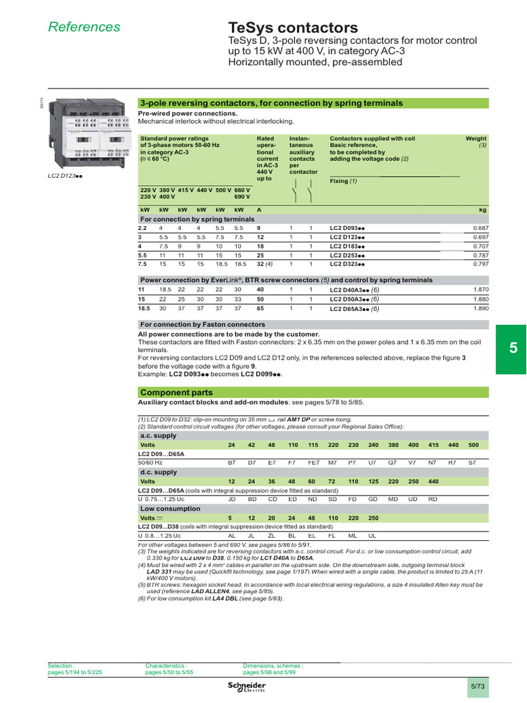 Schneider-Contactor-Catalogue_74 | PDF | Power Engineering | Power (Physics)