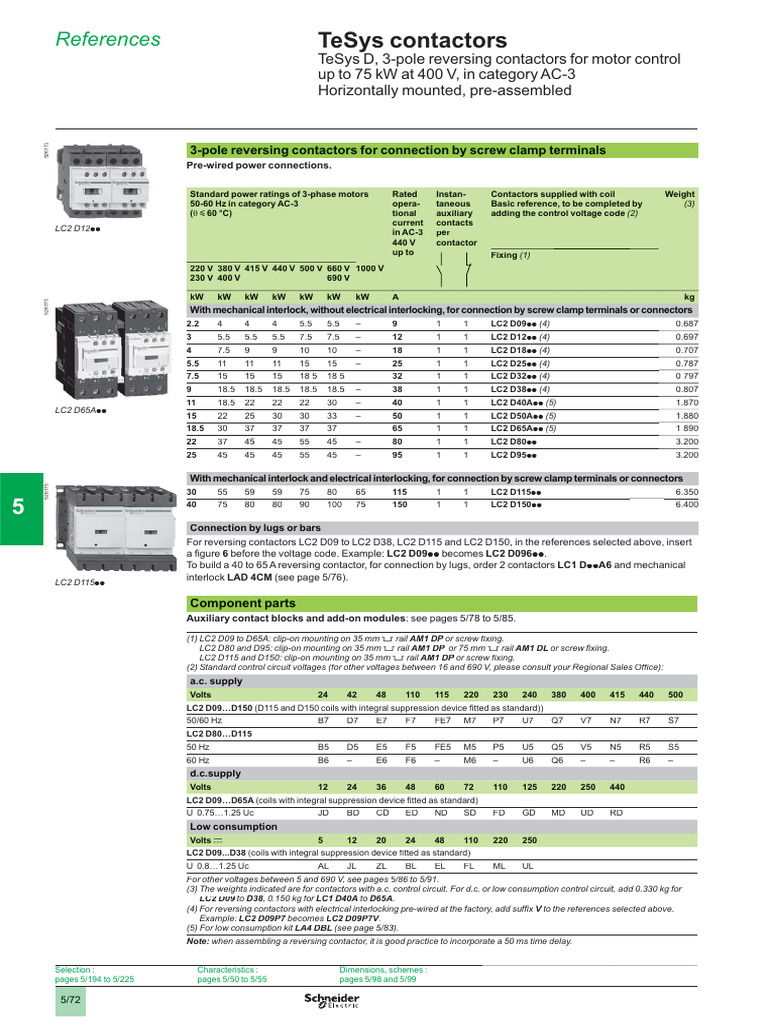 Schneider Contactor Catalogue Overview | PDF | Electricity | Electrical ...