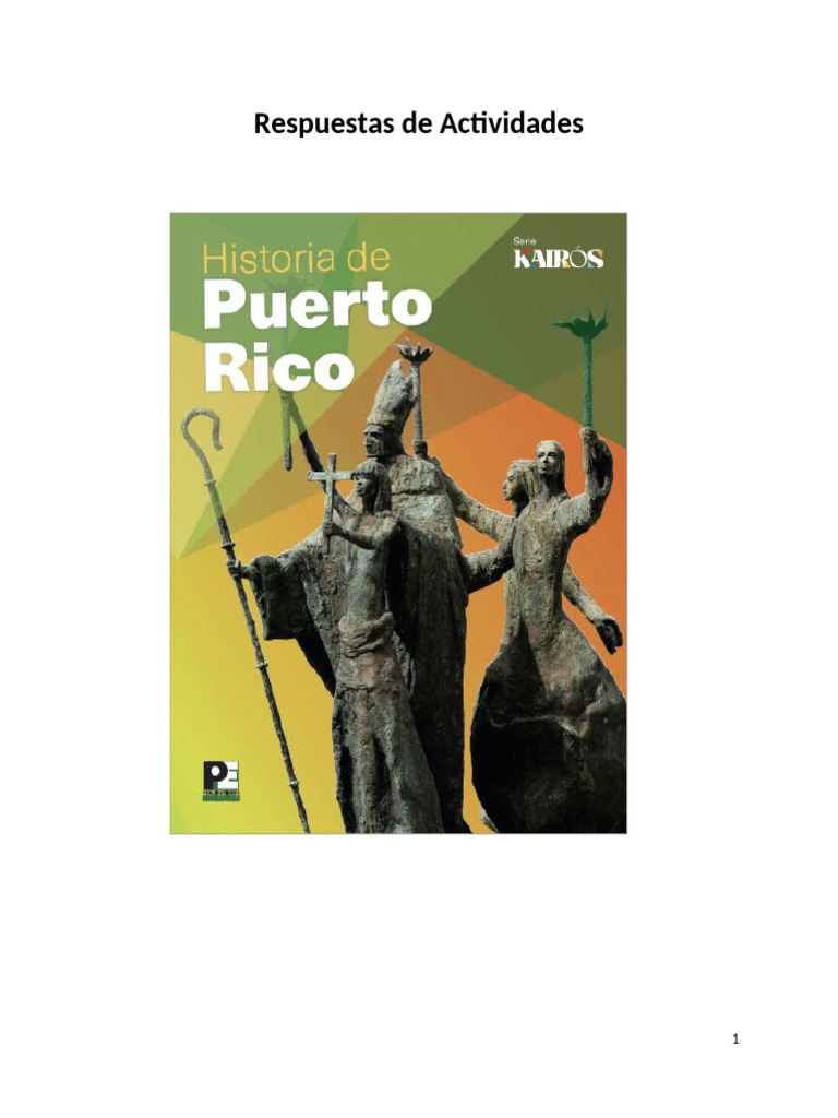 Solucionario de Actividades - KAIRÓS Historia de Puerto Rico Serie ...