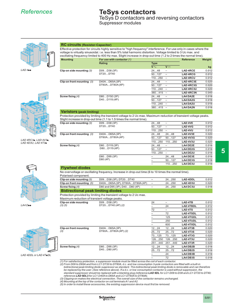 Schneider Contactor Catalogue PDF | PDF | Mechanical Engineering ...