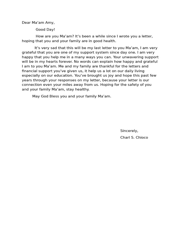 Farewell Letter | PDF