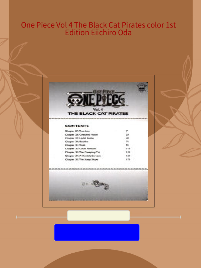 Get One Piece Vol 4 The Black Cat Pirates color 1st Edition Eiichiro ...