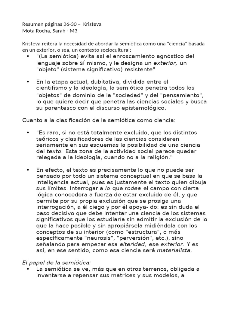Kristeva (26-30) | PDF | Semiótica | Ideologías