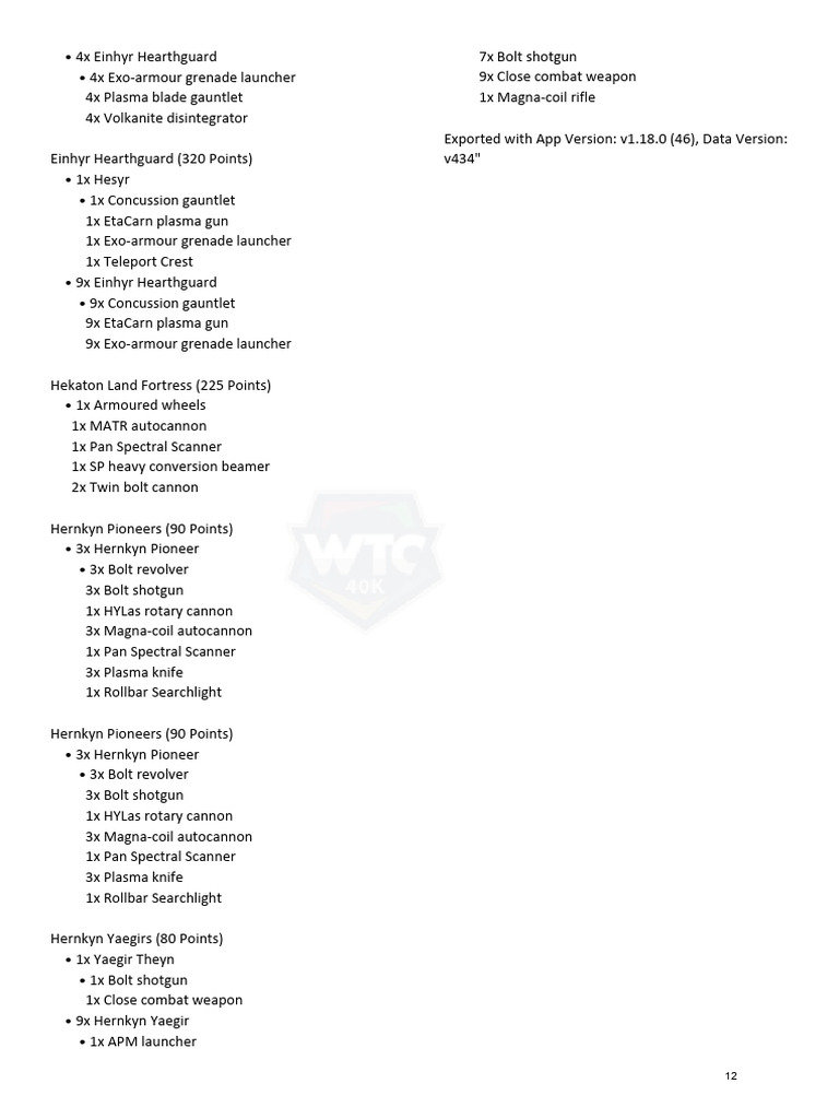 LIST 2024 40K 2 | PDF | Tools | Military Technology