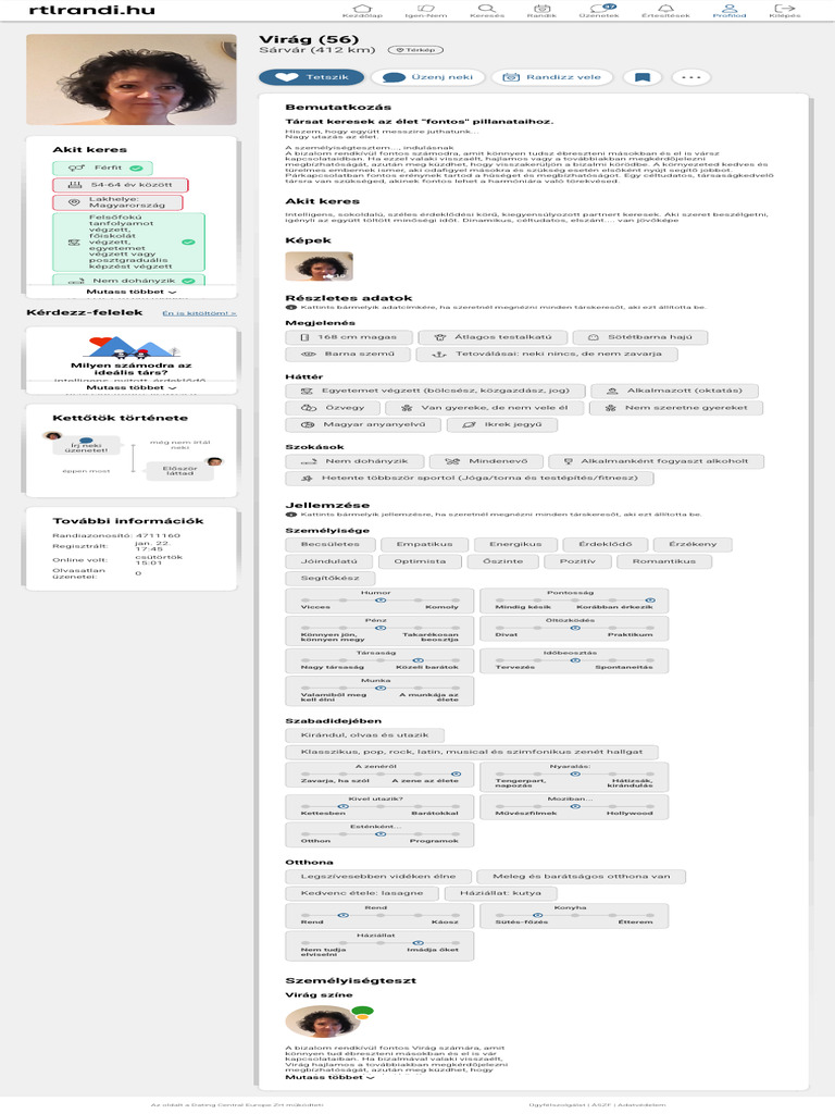 RTLrandi Virág - Társkereső Sárvár - 56 Éves - Nő (4711160) | PDF
