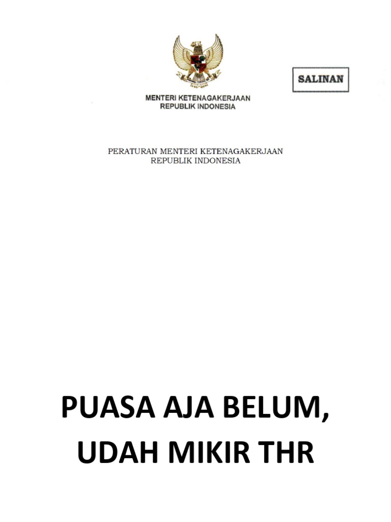 Tunjangan Hari Raya (THR) 2024 | PDF