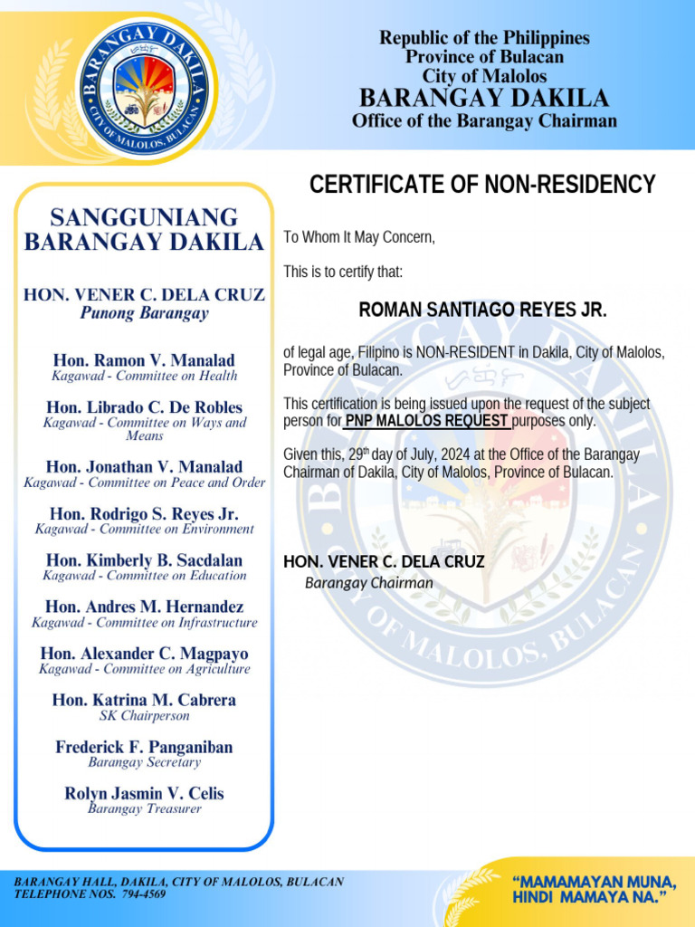 Non Residency | PDF