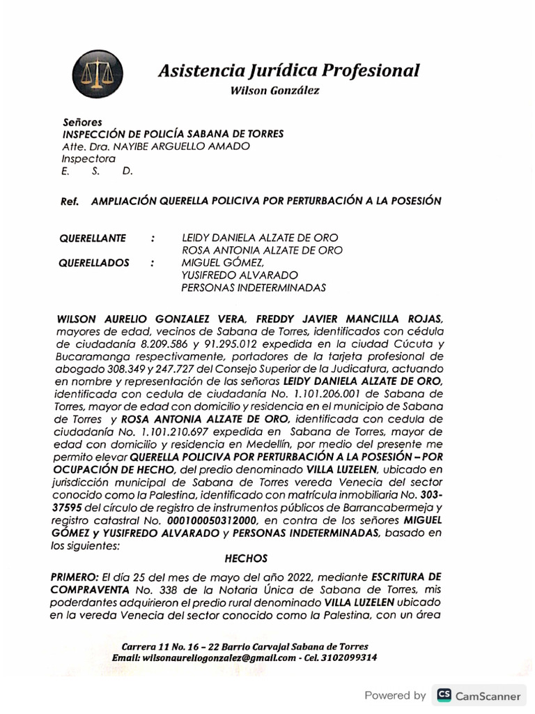 Querella Daniela Alzate | PDF