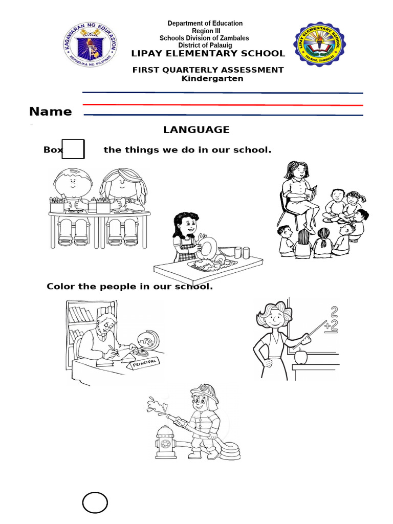 KINDERGARTEN 1st Quarterly Assessment Asf1209 | PDF | Nervous System ...