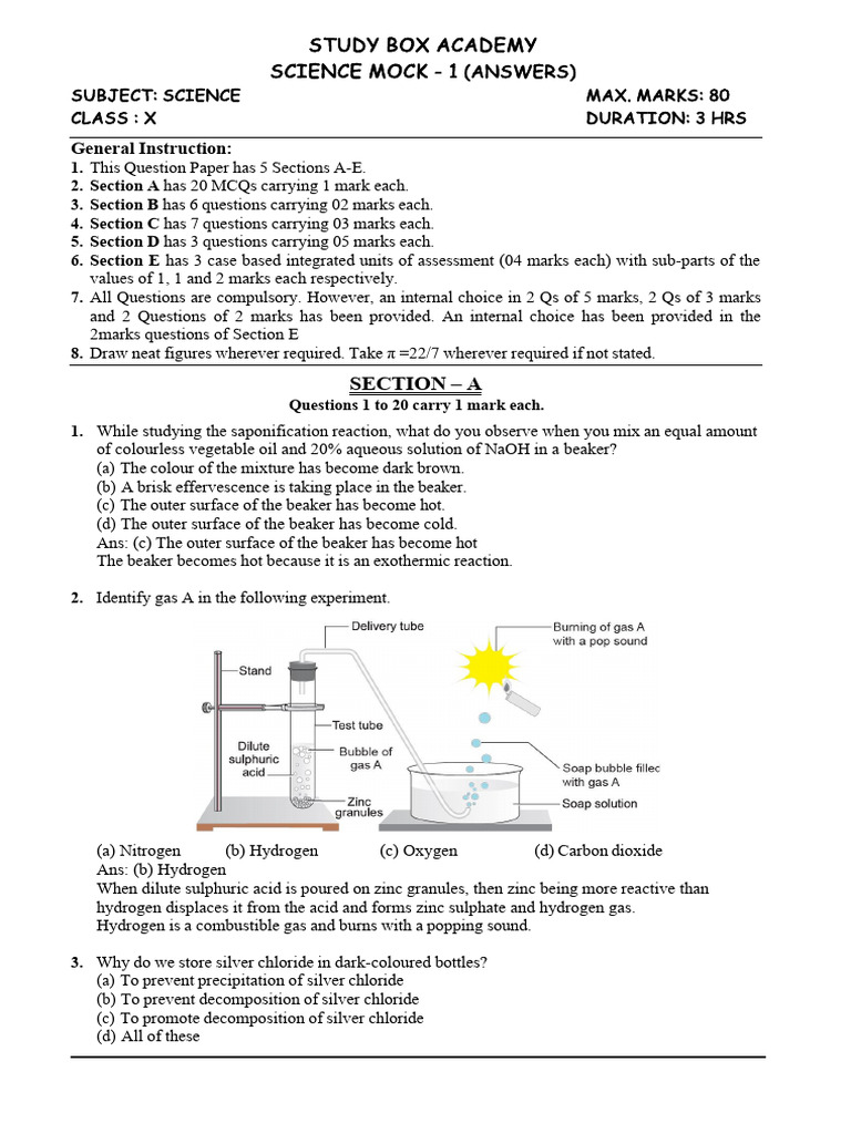 SBA Science Mock Answer Key | PDF | Rainbow | Heart