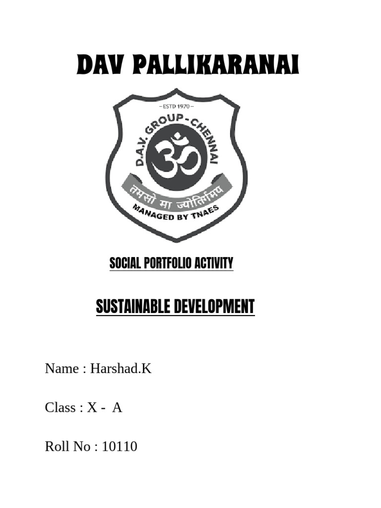 Harshad Social Portfolio Activity | PDF | Sustainability | Sustainable Development
