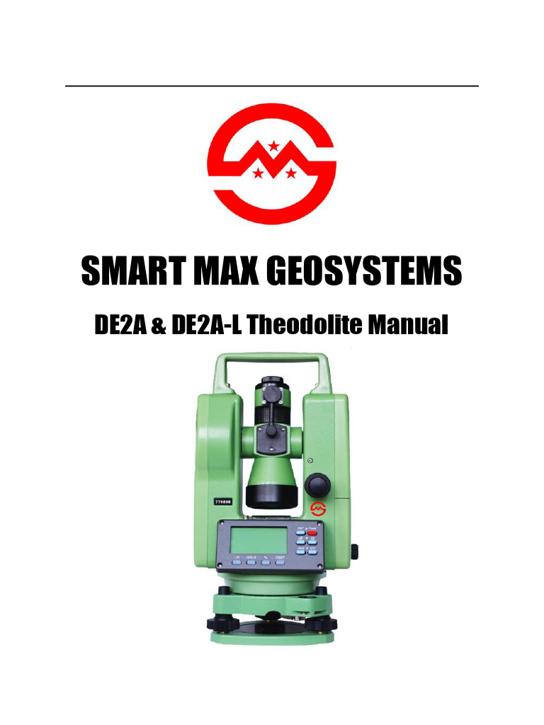DE2A Theodolite Operation Manual | PDF | Minute And Second Of Arc | Optics