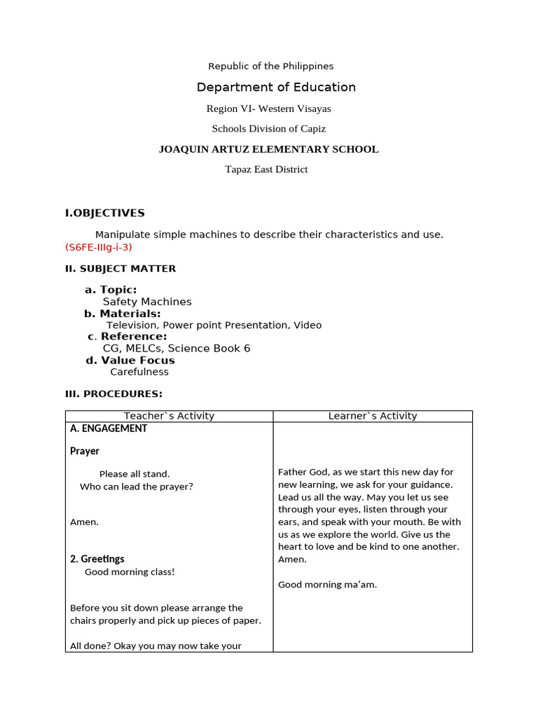 Safety Precautions for Simple Machines | PDF | Machines | Knife