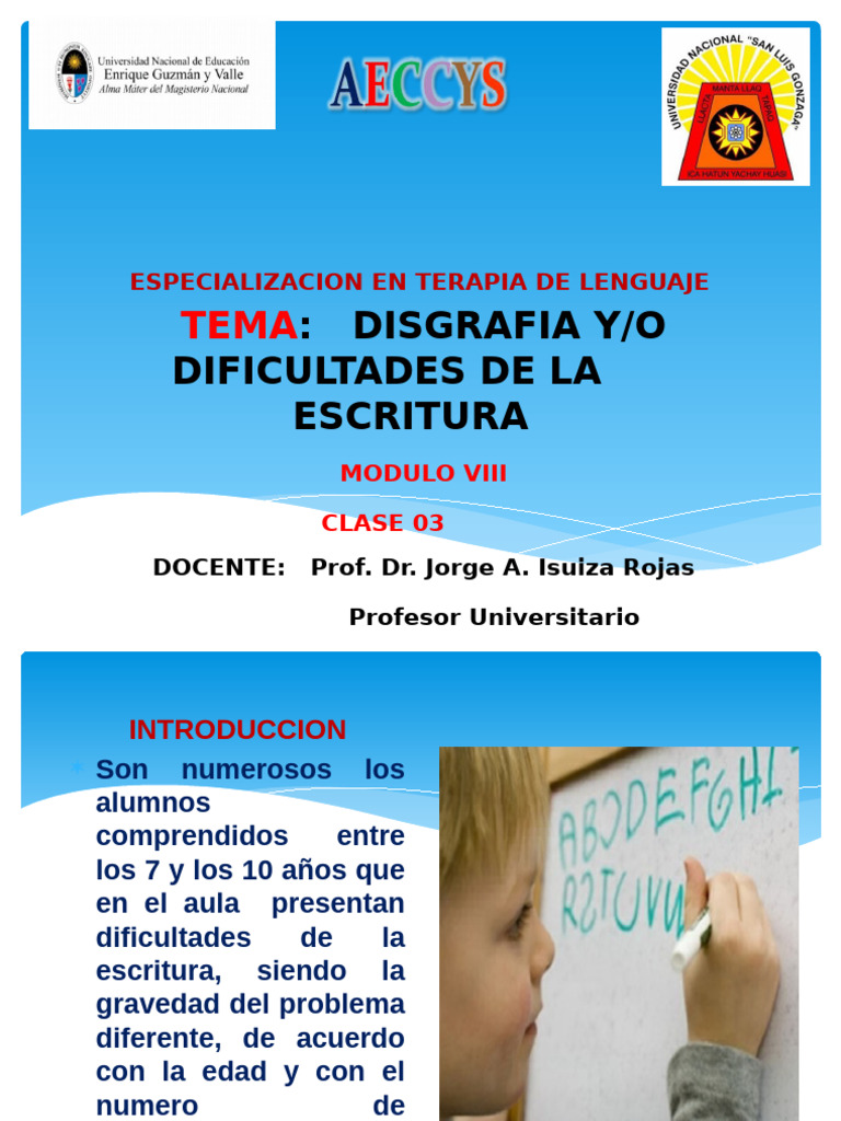 Disgrafia I 1 | PDF | Aprendizaje