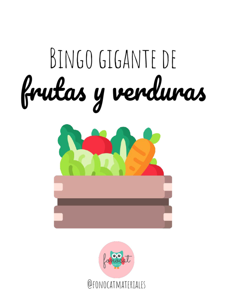 Bingo Gigante Frutas y Verduras | PDF