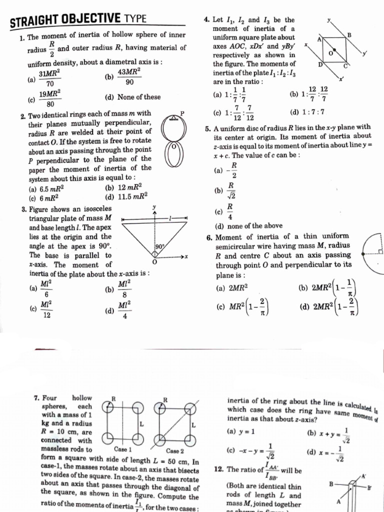 Rotation Practice Sheet | PDF | Force | Motion (Physics)