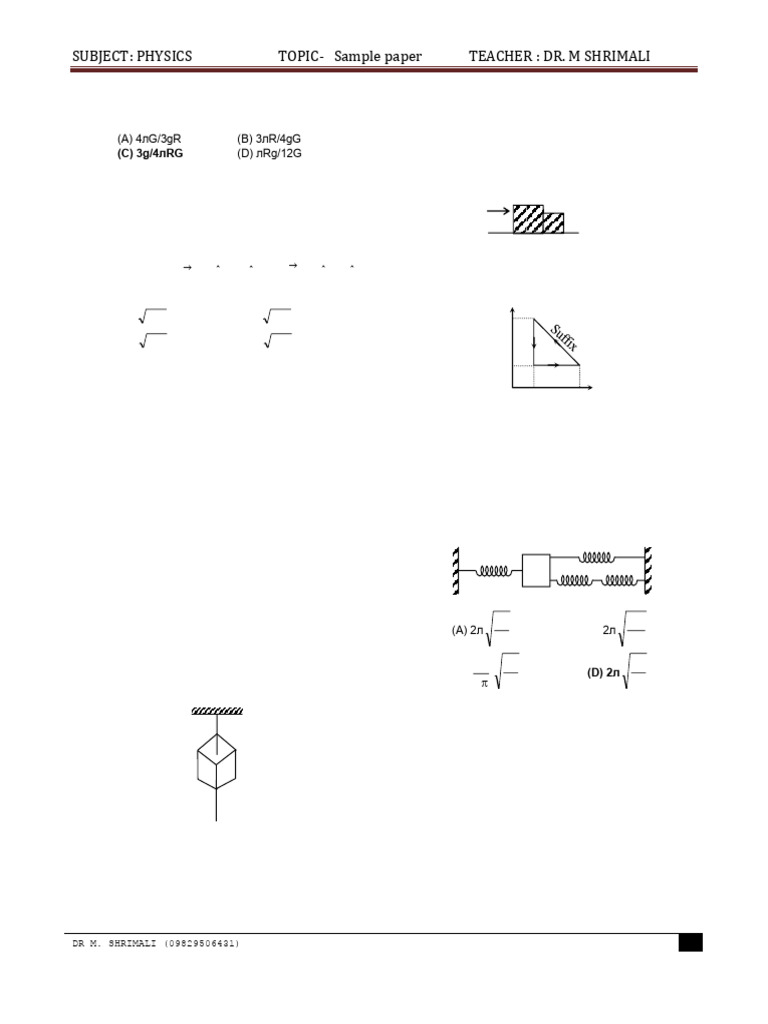Class 11 Objective Question Practice | PDF | Force | Collision