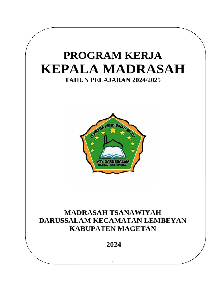 Program Kerja Kamad 2024-2025 | PDF