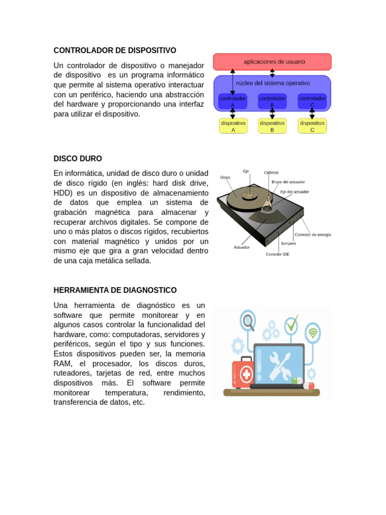 Controladores y Periféricos en Informática | PDF | Disco duro | Memoria flash