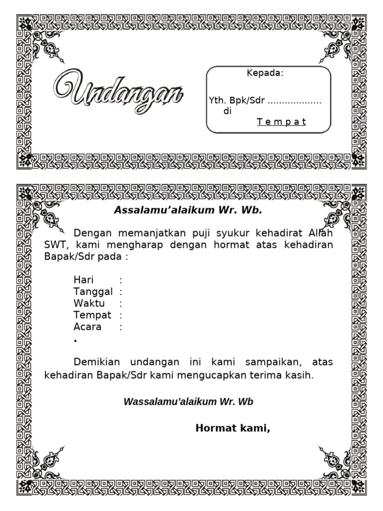 Form Undangan 3 | PDF