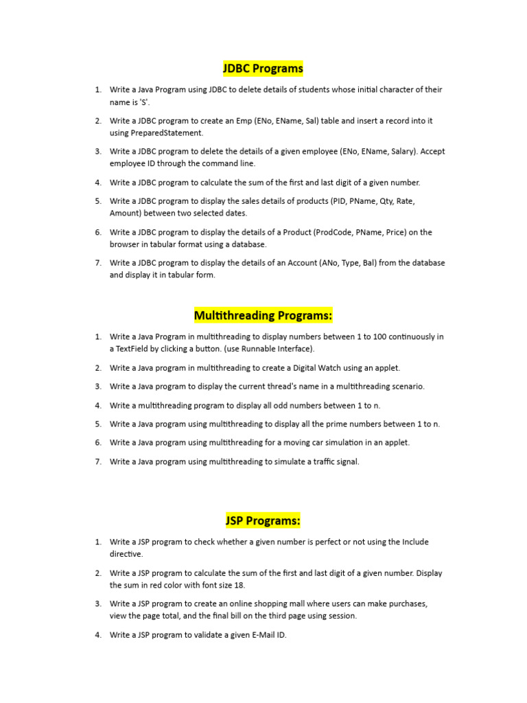 Java JDBC, Multithreading, JSP, Servlet Examples | PDF | Http Cookie ...