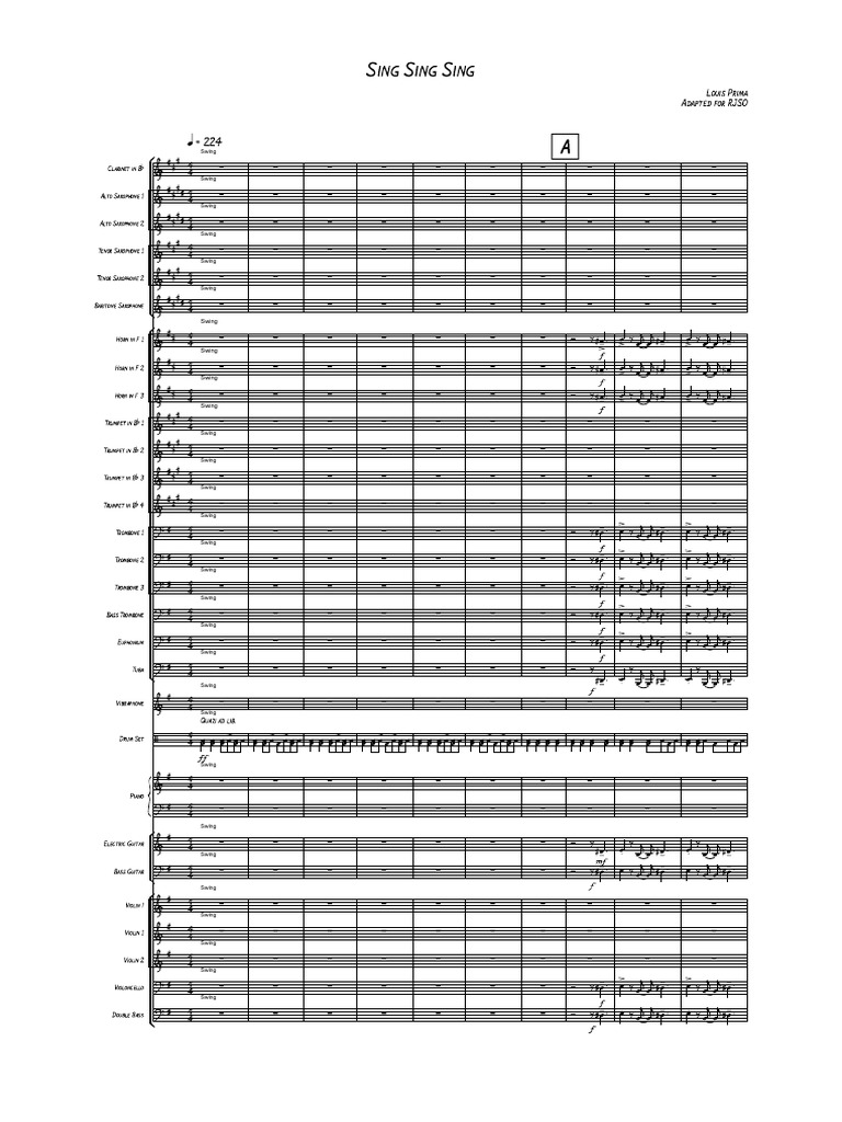 Sing Sing Sing - RJSO FULL SCORE | PDF