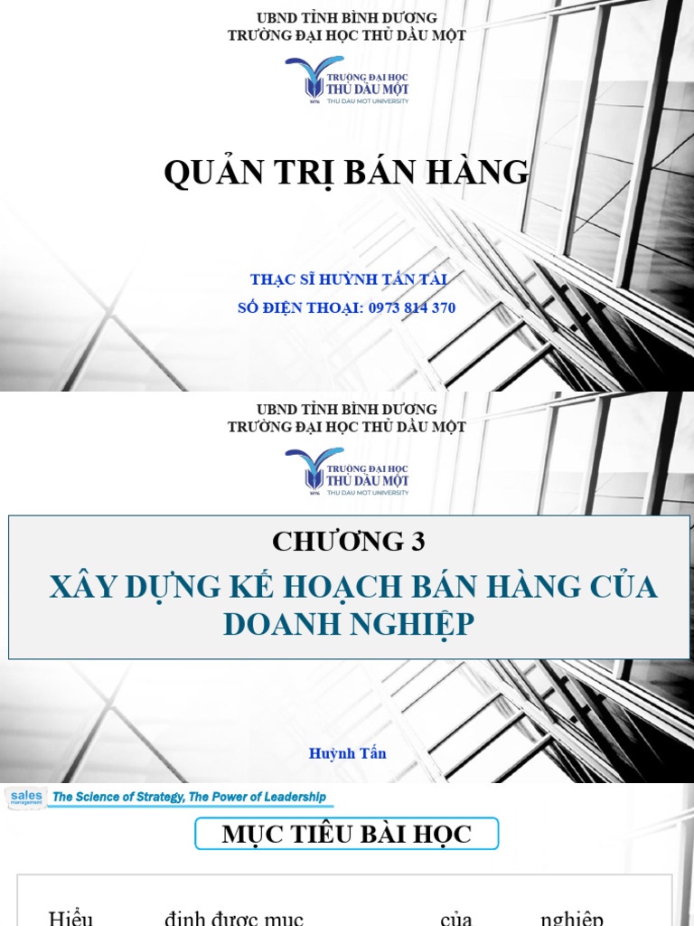 (QTBH) Chương 3 - Xây Dựng Kế Hoạch Bán Hàng Của Doanh Nghiệp | PDF