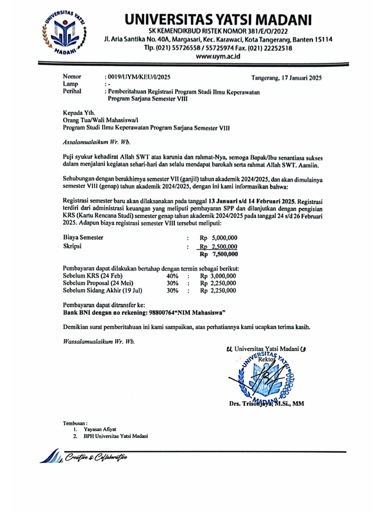 Surat Registrasi Keperawatan Smt 8 | PDF