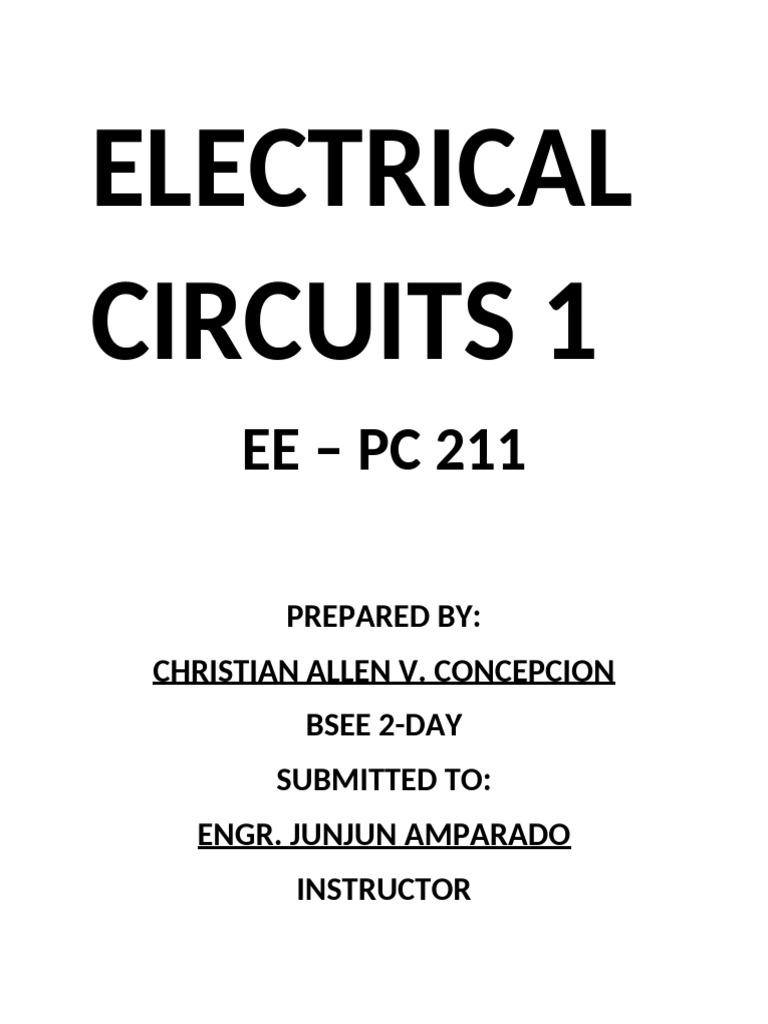 Electrical Circuits 1 | PDF