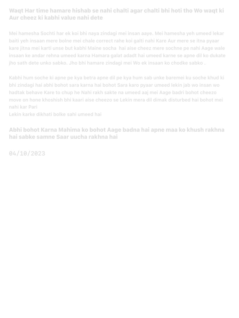 Waqt Har Time Hamare Hishab Se Nahi Chalti Agar Chalti Bhi Hoti Tho | PDF