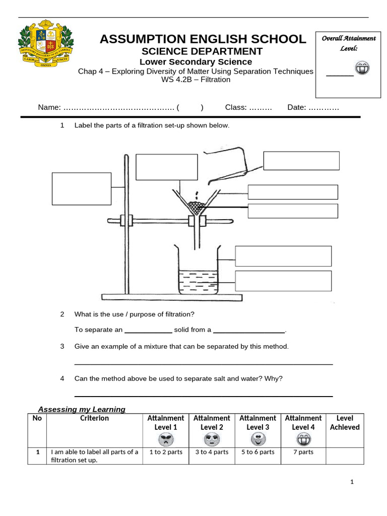 Filtration Techniques in Science Education | PDF
