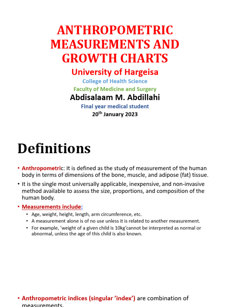 Anthropometric Measurements & Growth Charts | PDF | Percentile ...