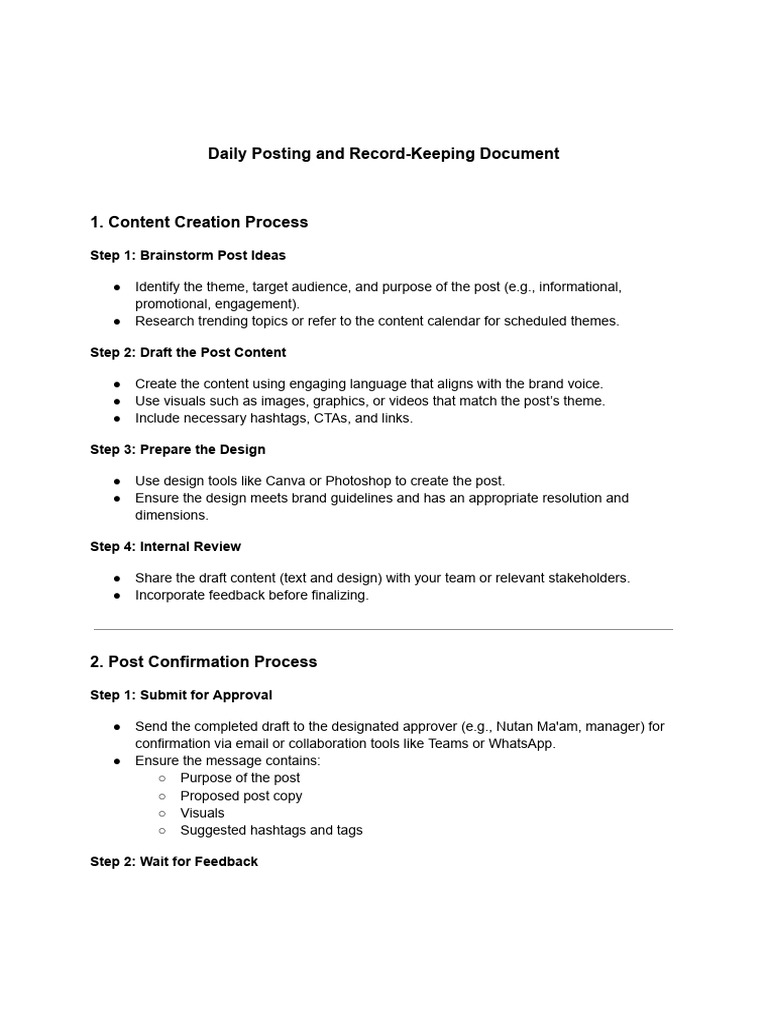 Social Media Posting & Record-Keeping Guide | PDF | Human Communication ...